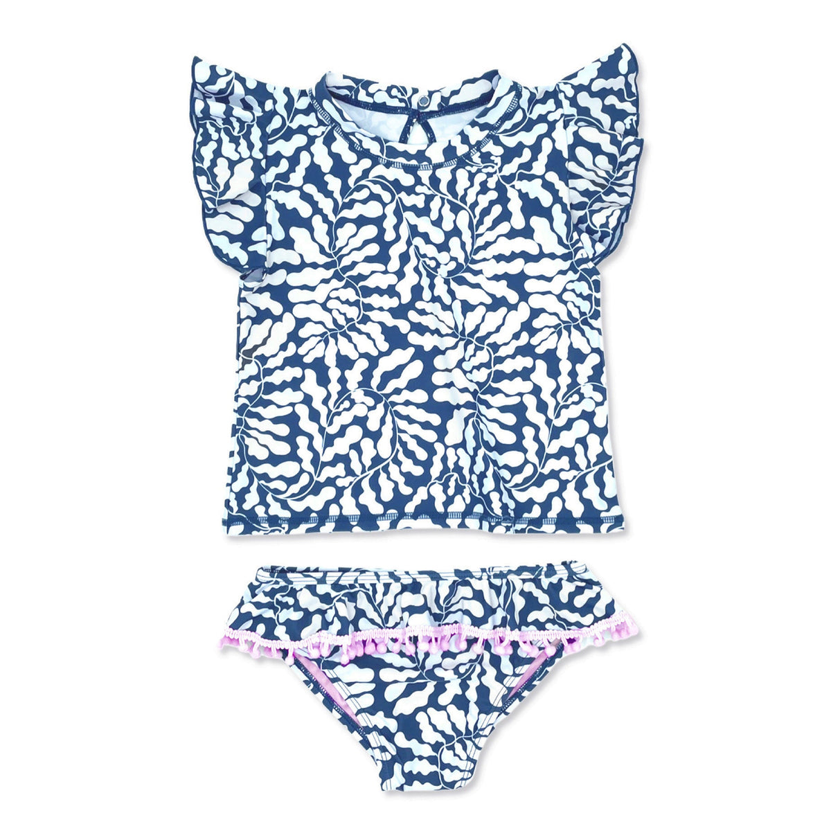 Seashell Ruffle Set in Navy by Feather 4 Arrow – Pi Baby Boutique